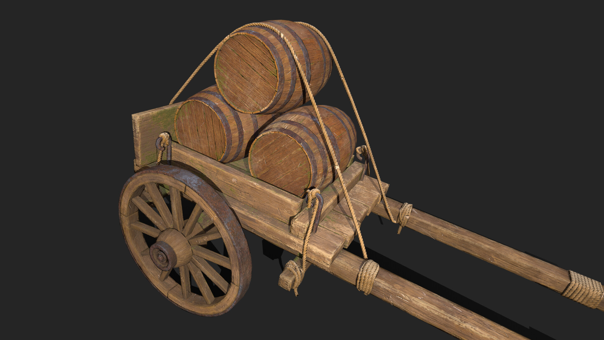 ArtStation - Game-ready 3D Wooden Cart Model