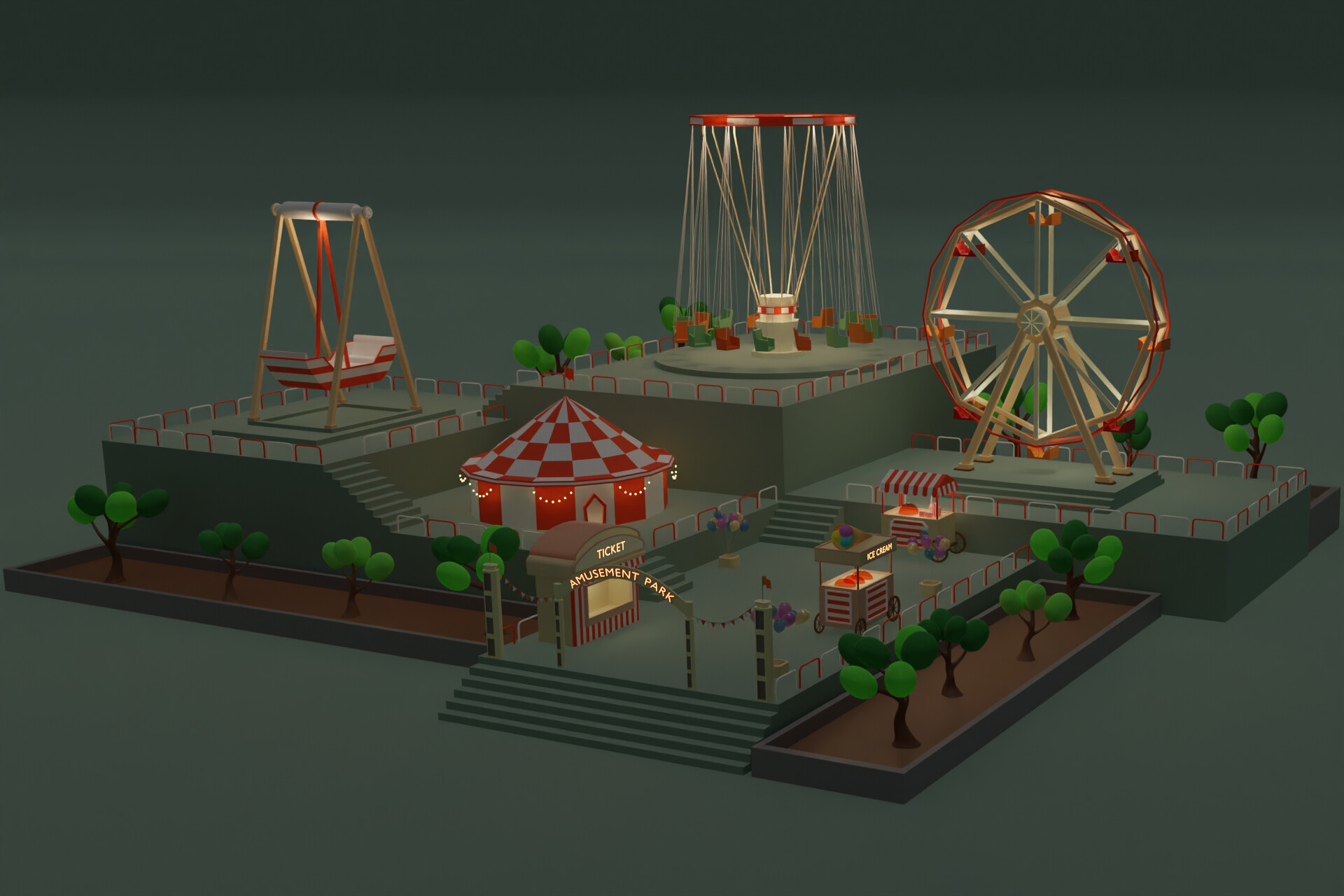 ArtStation - Amusement Park - 3D Model