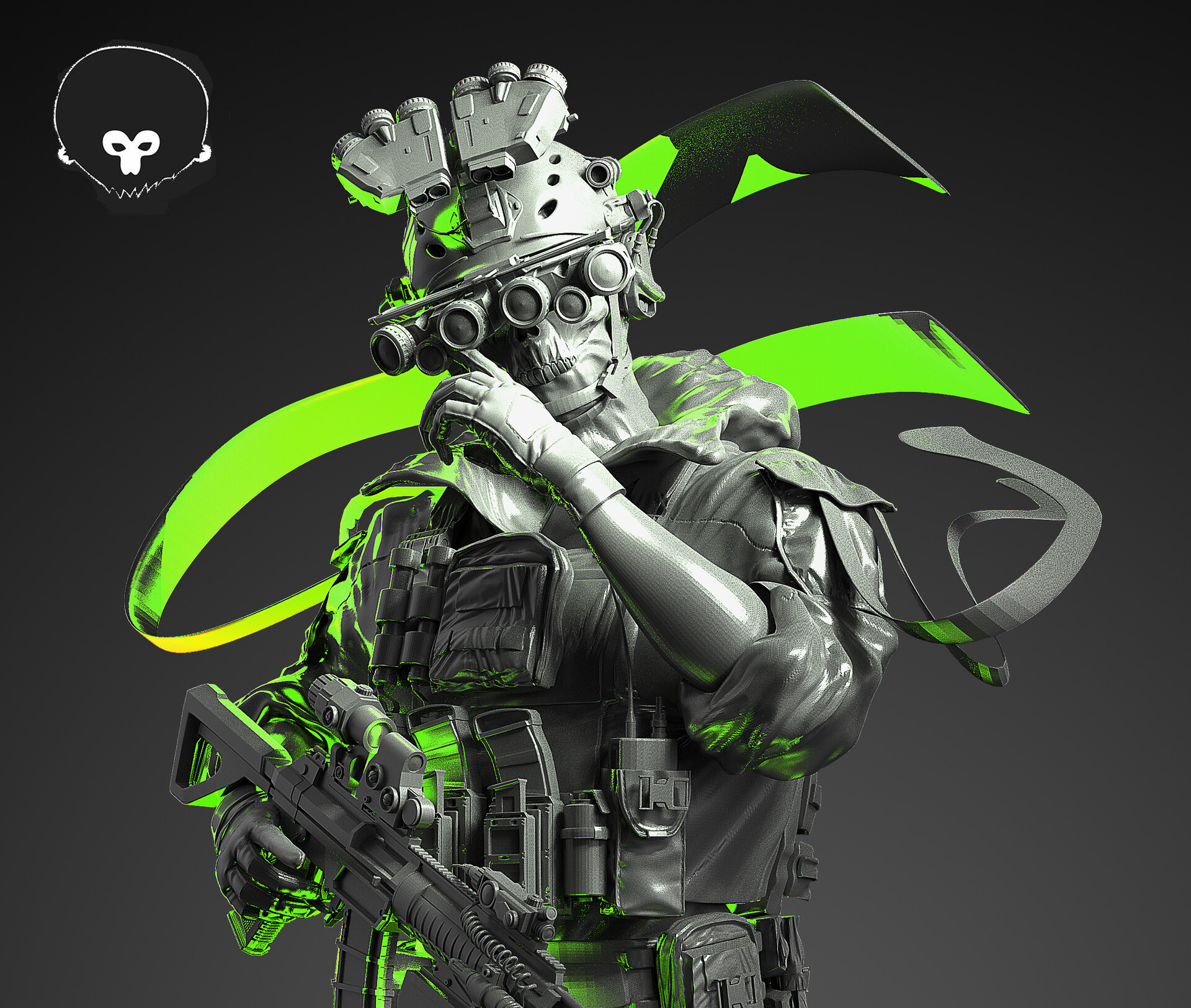 ArtStation - GHOST-Simon Riley ：CALL OF DUTY：Modern warfare2—— FAN ART