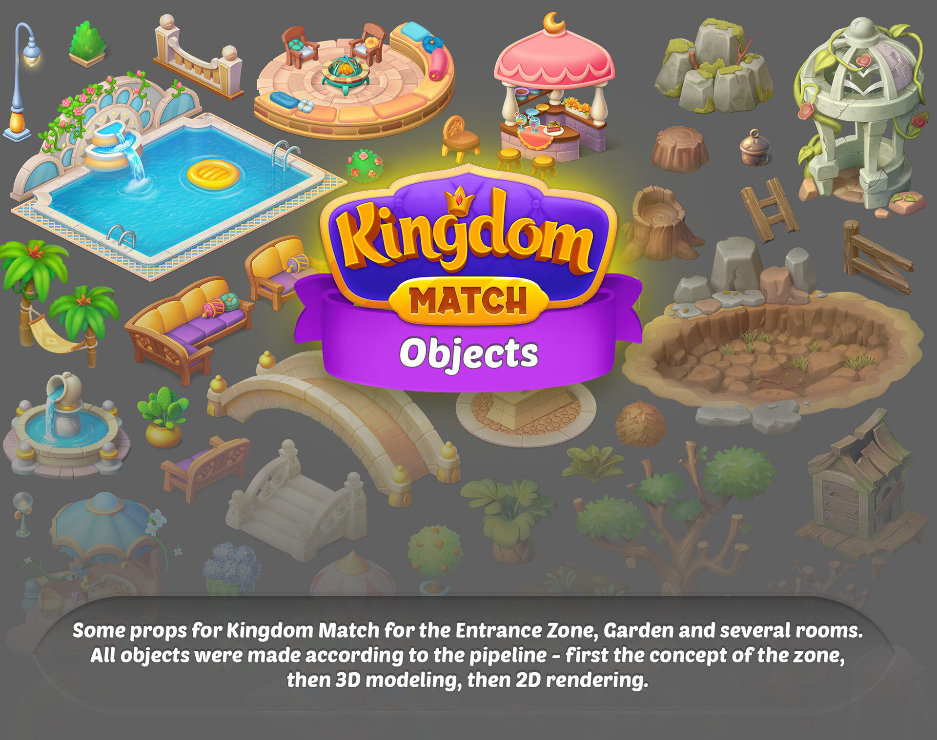 ArtStation - Objects for Kingdom Match game