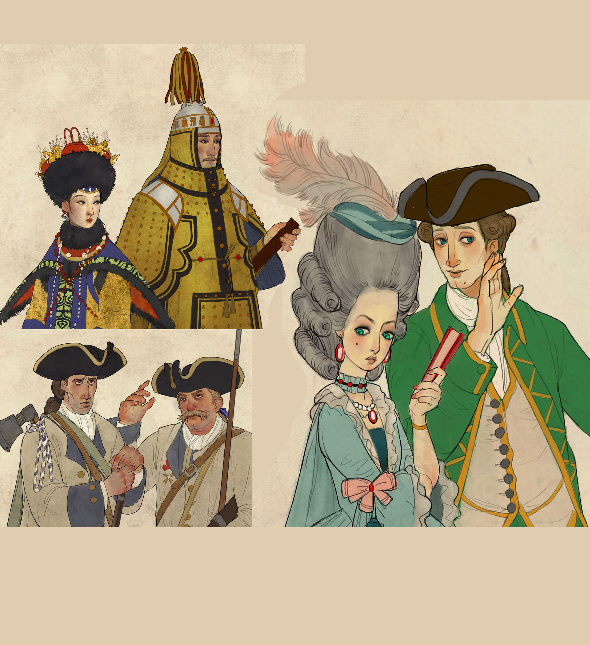 ArtStation - World history of fashion character designing practice