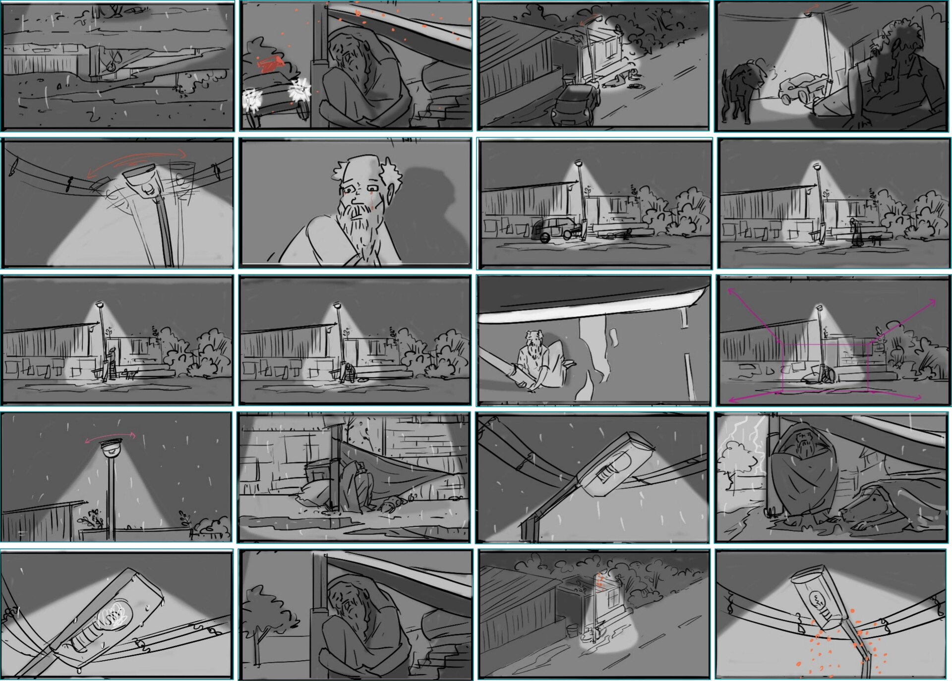 ArtStation - Storyboard Process 'Street Light'