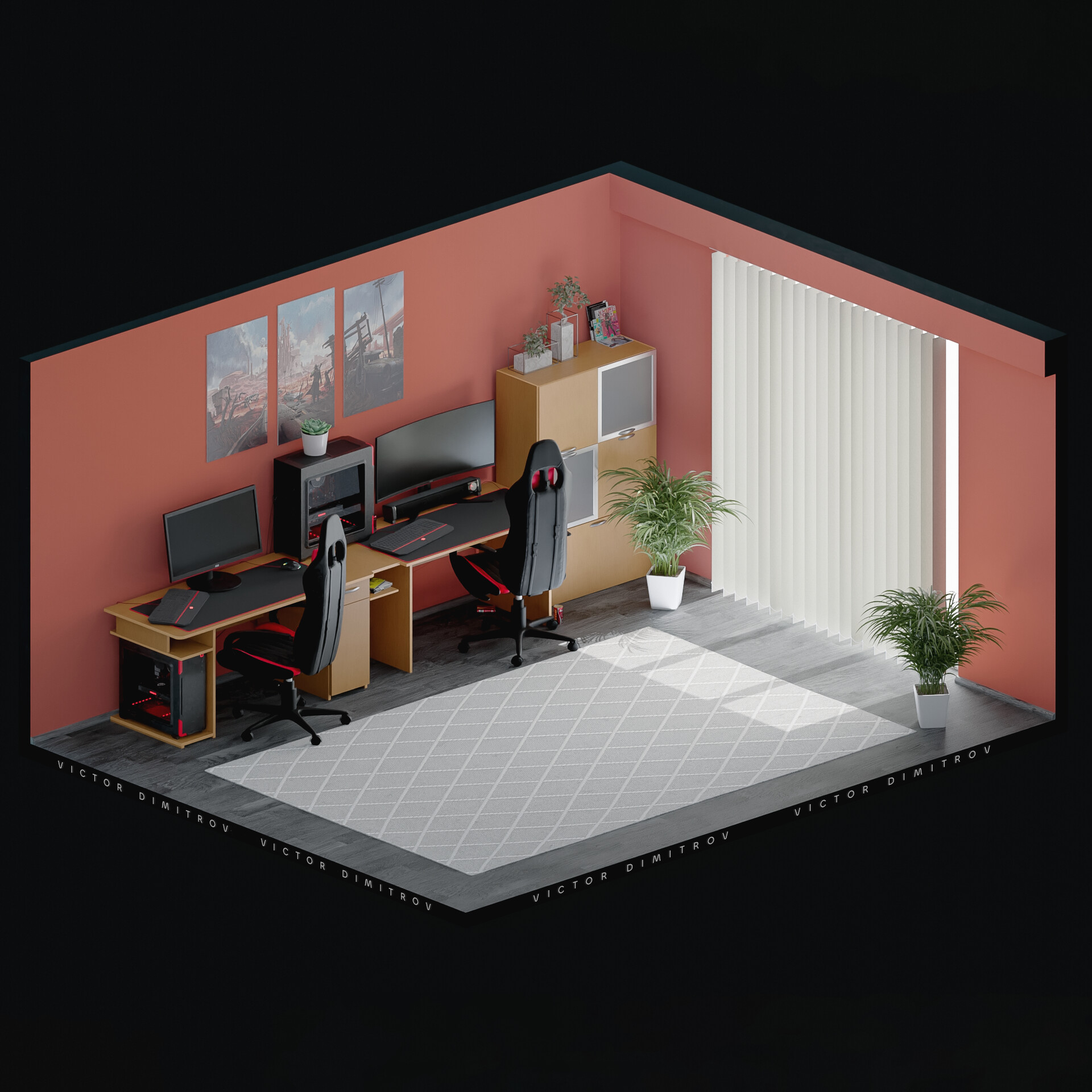 ArtStation - Isometric Gaming Room