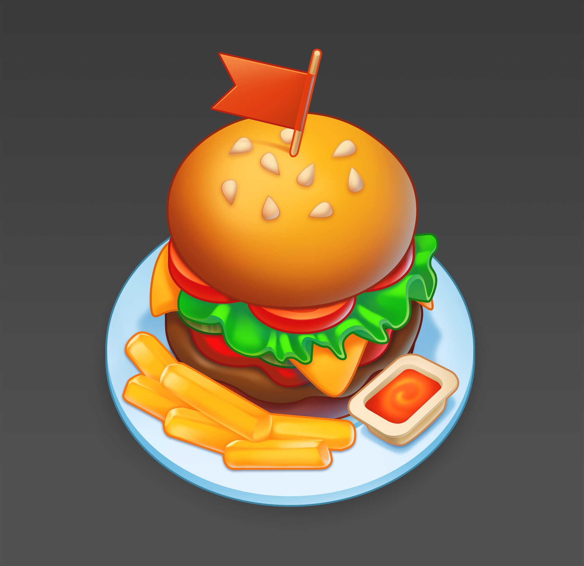 ArtStation - Casual game food icons