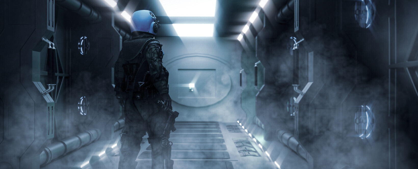 ArtStation - scifi spaceship corridor