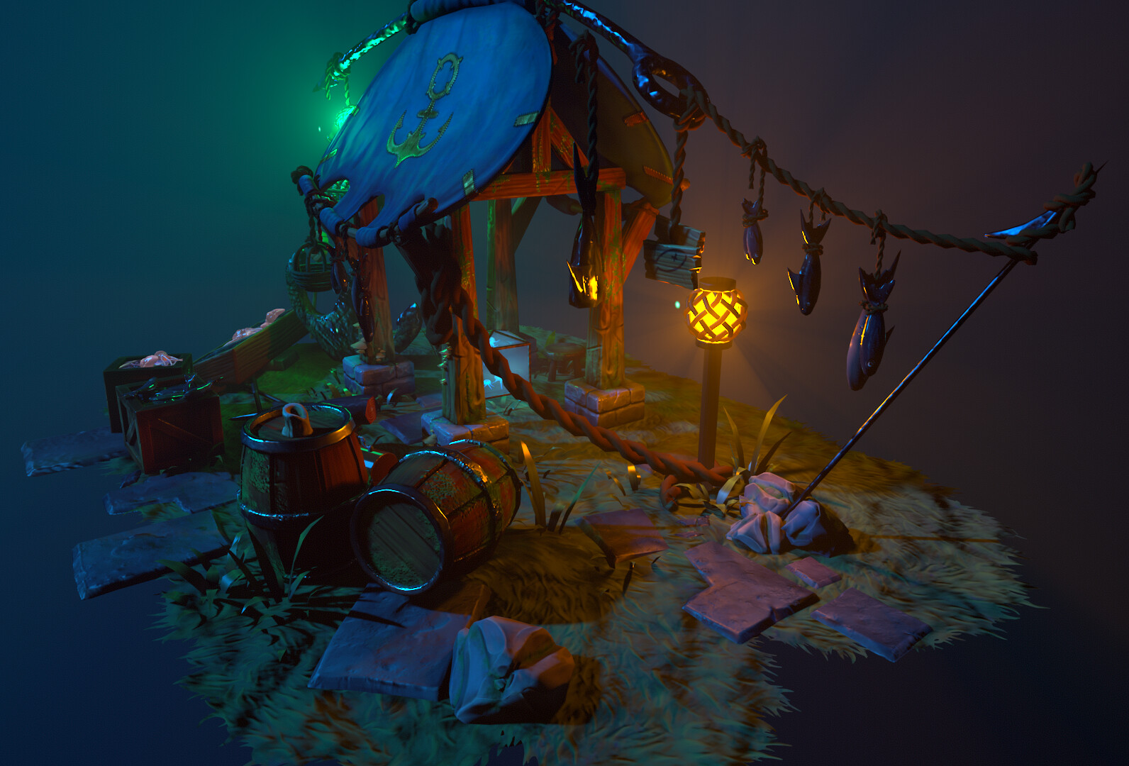 ArtStation - Fishmonger's Stall