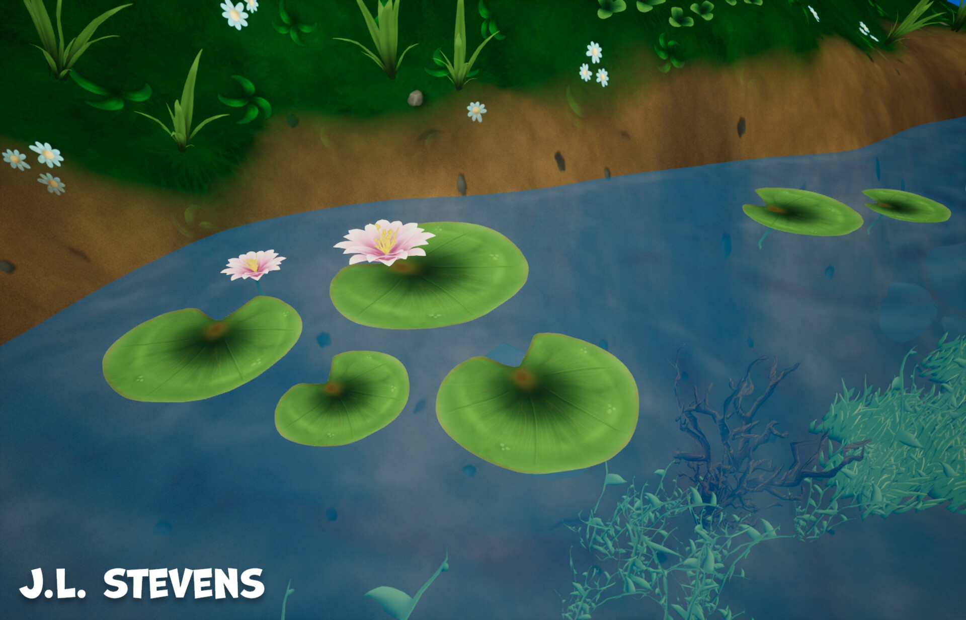 ArtStation - By the Lake - Hand Painted Environment