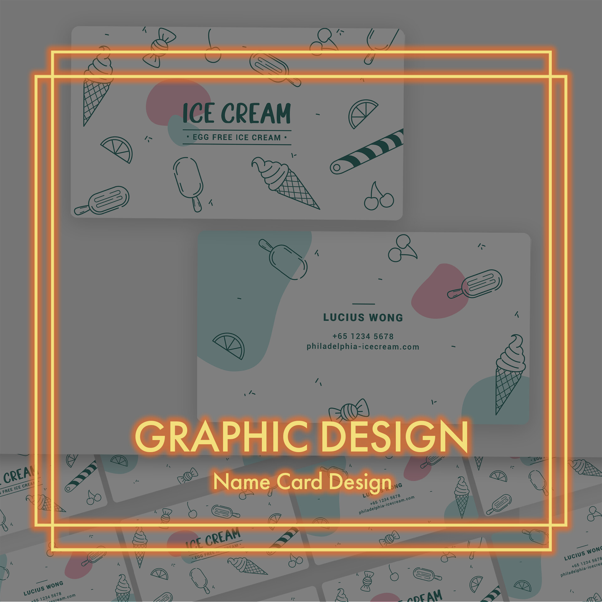 ArtStation - Ice cream business name card design