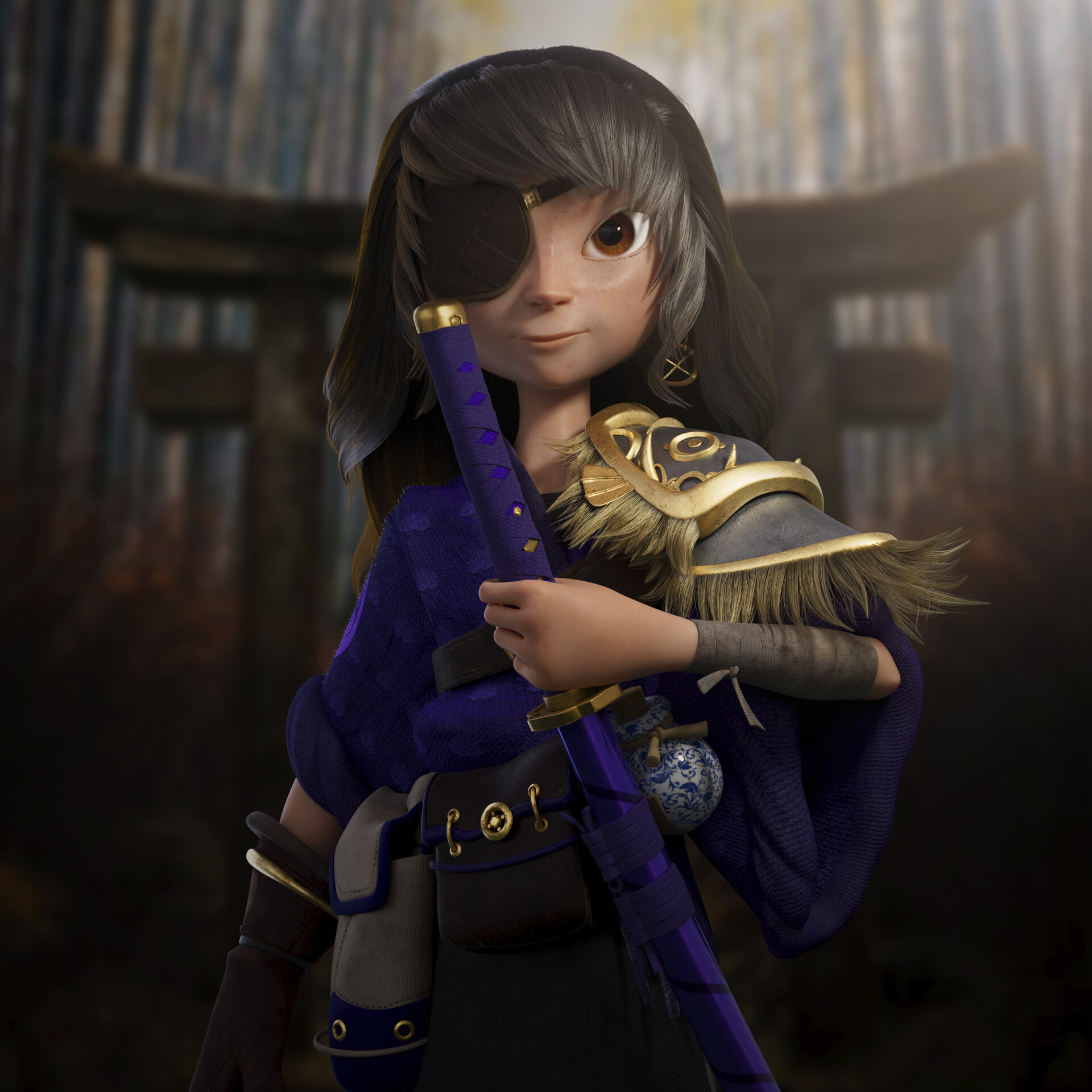 ArtStation - Sam - The Samurai - LookDev and Grooming