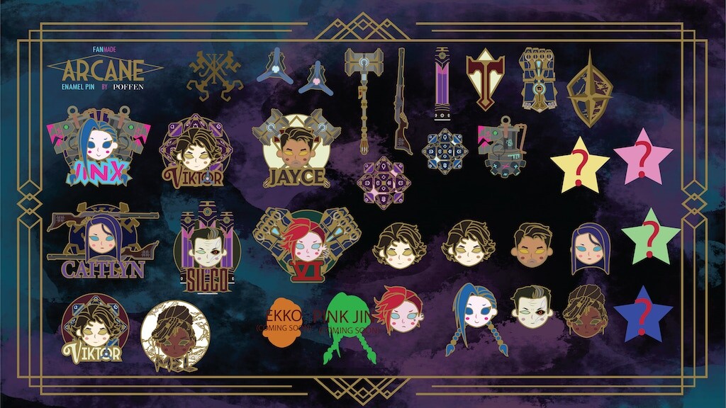 ArtStation - Arcane (League of Legends) Inspired Enamel Pins.