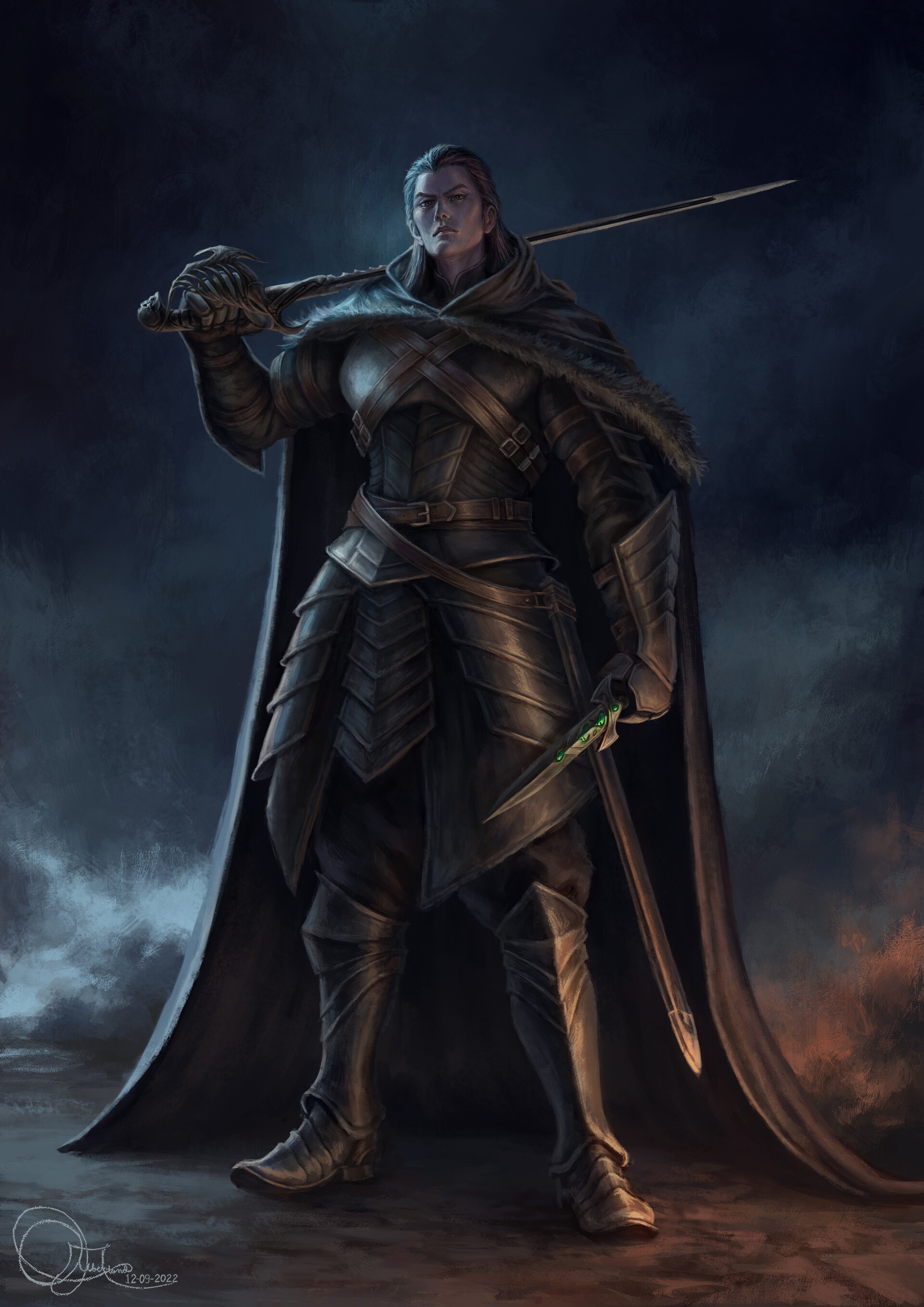 ArtStation - 'Kreggan Entreri' - Half-Elf (Drow)