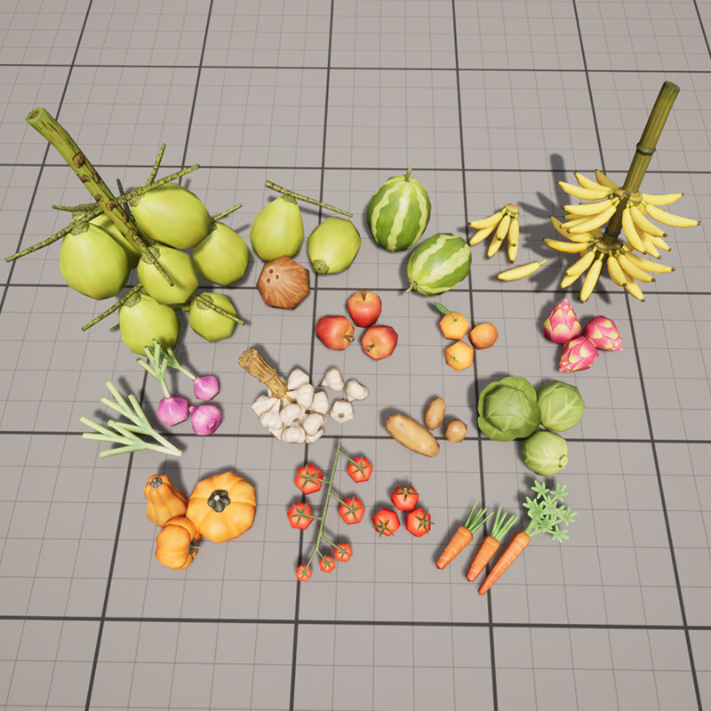 ArtStation - Fruits and Vegetables Top Down Game Asset