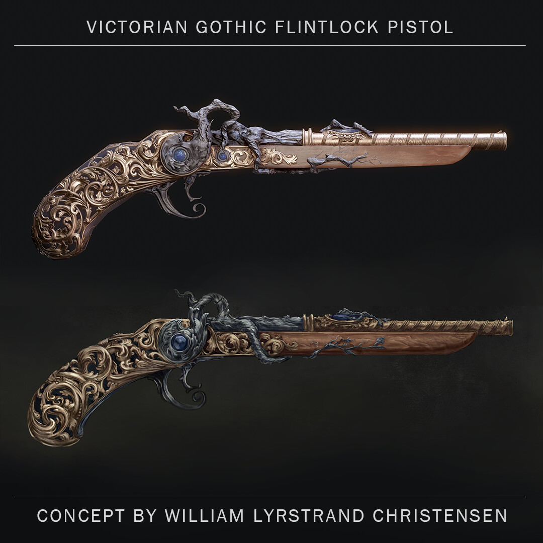 ArtStation - Game Ready Weapon - Victorian Gothic Flintlock Pistol
