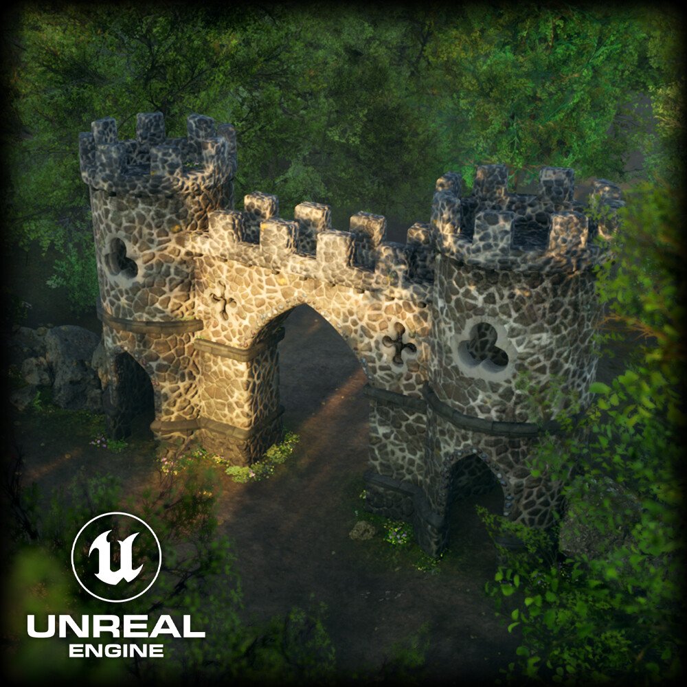 ArtStation - Old Castle Wall Gate - [UE5]