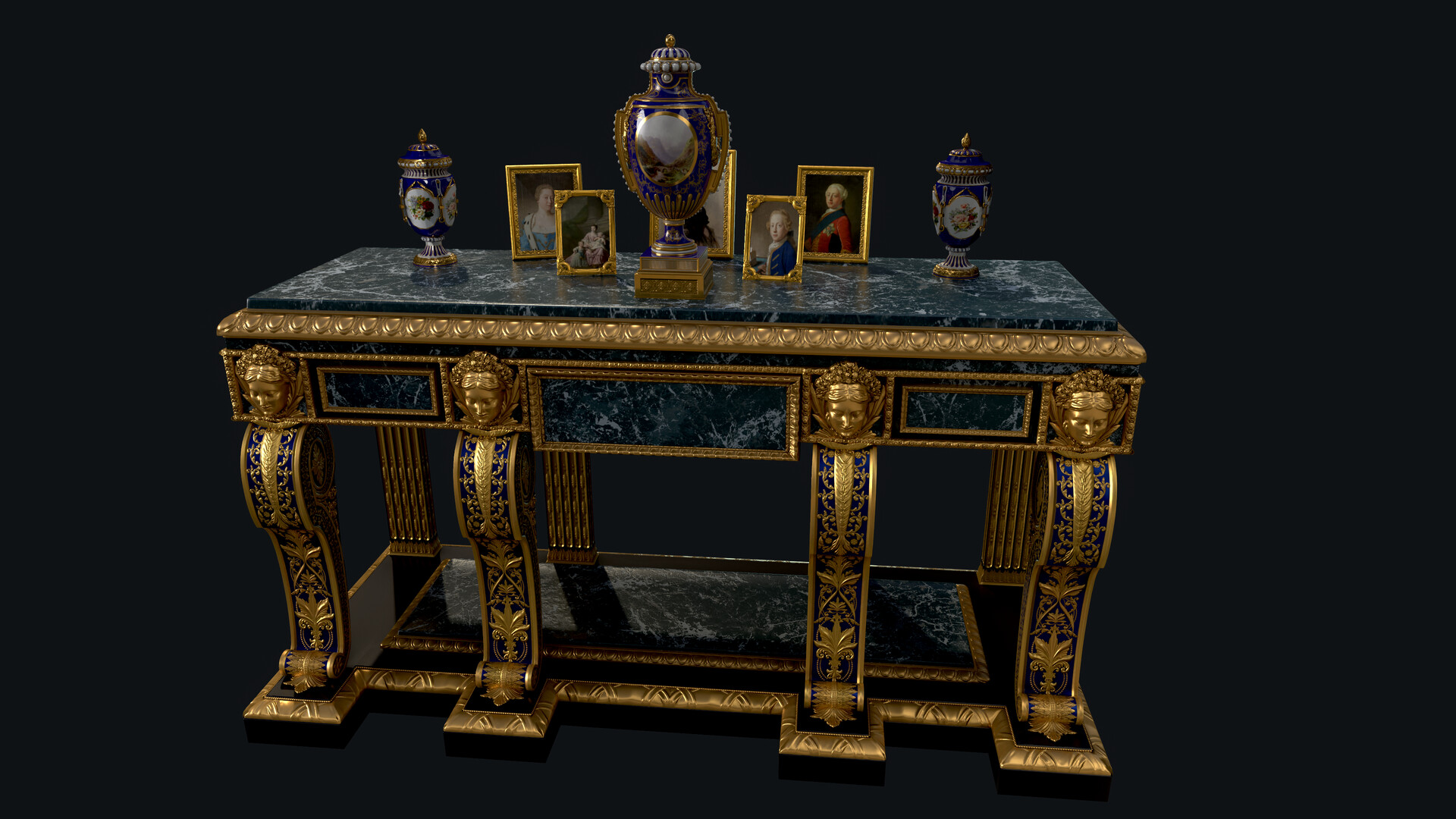 ArtStation - A classic table and porcelain
