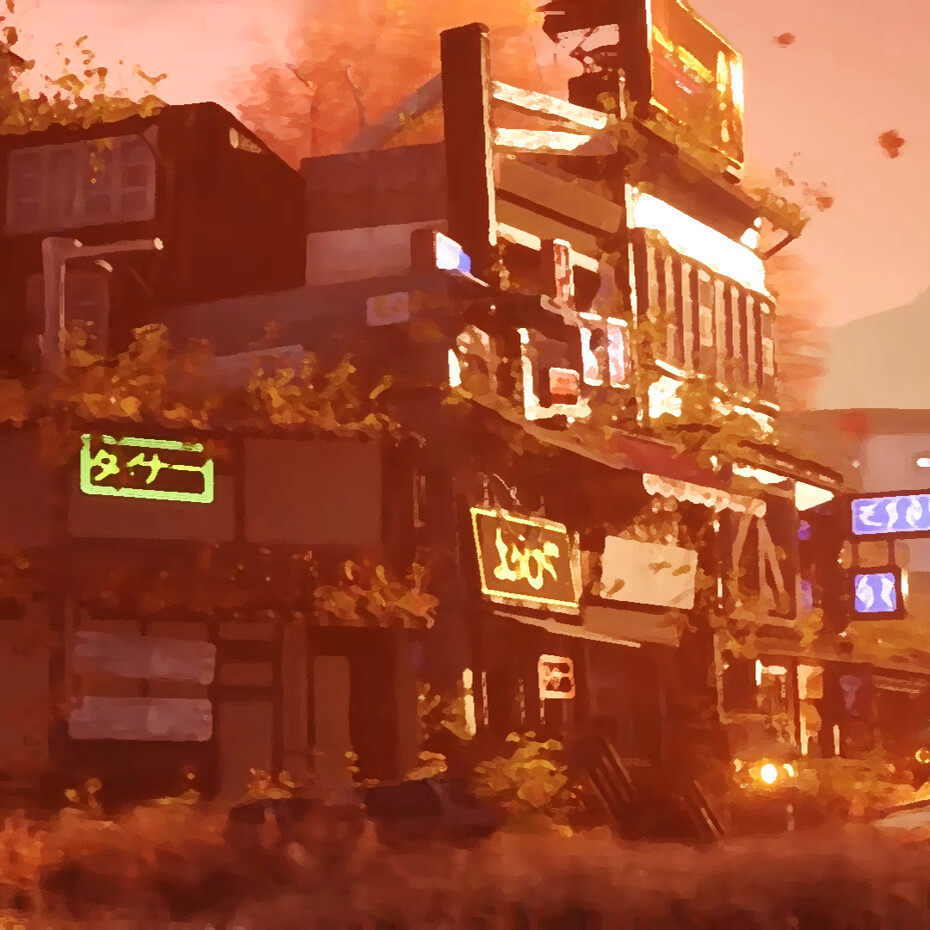 ArtStation - Post-apocalyptic Autumn Town