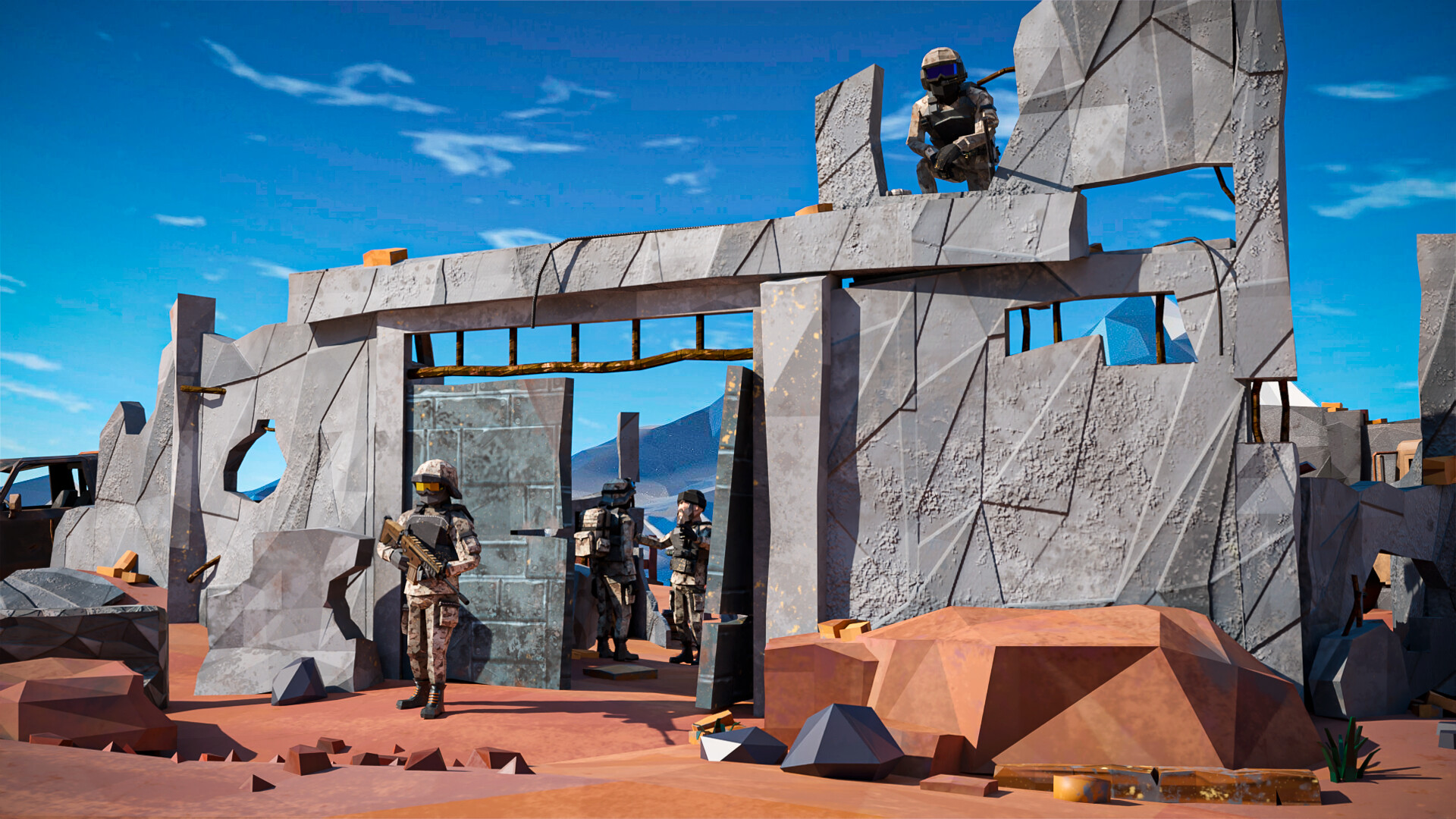 ArtStation - Low poly military halt