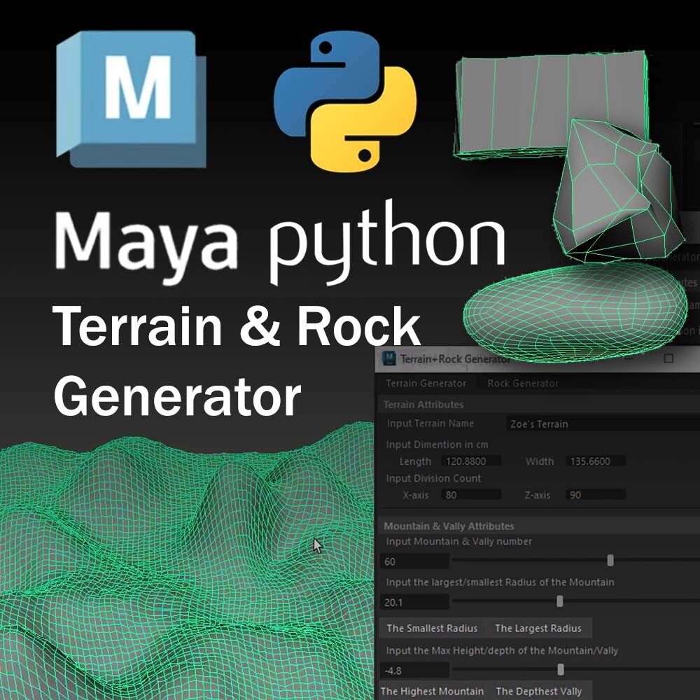 Zoe Shi - MayaPython - Terrain & Rock Generator