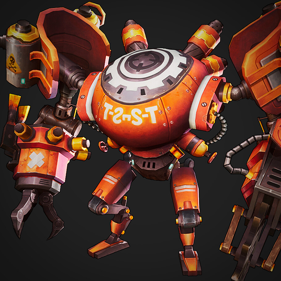 ArtStation - Red Robot Hand painted 3D Modeling