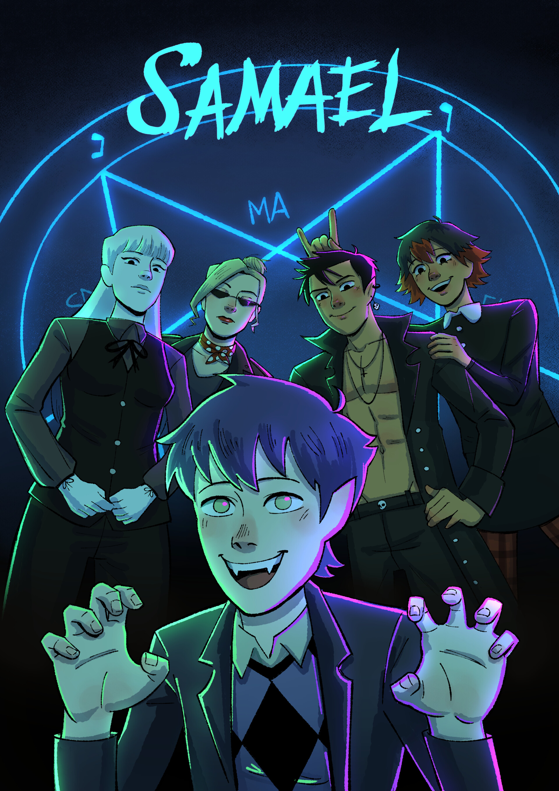 ArtStation - promotional art and thumbnail for my indie webtoon "Samael"