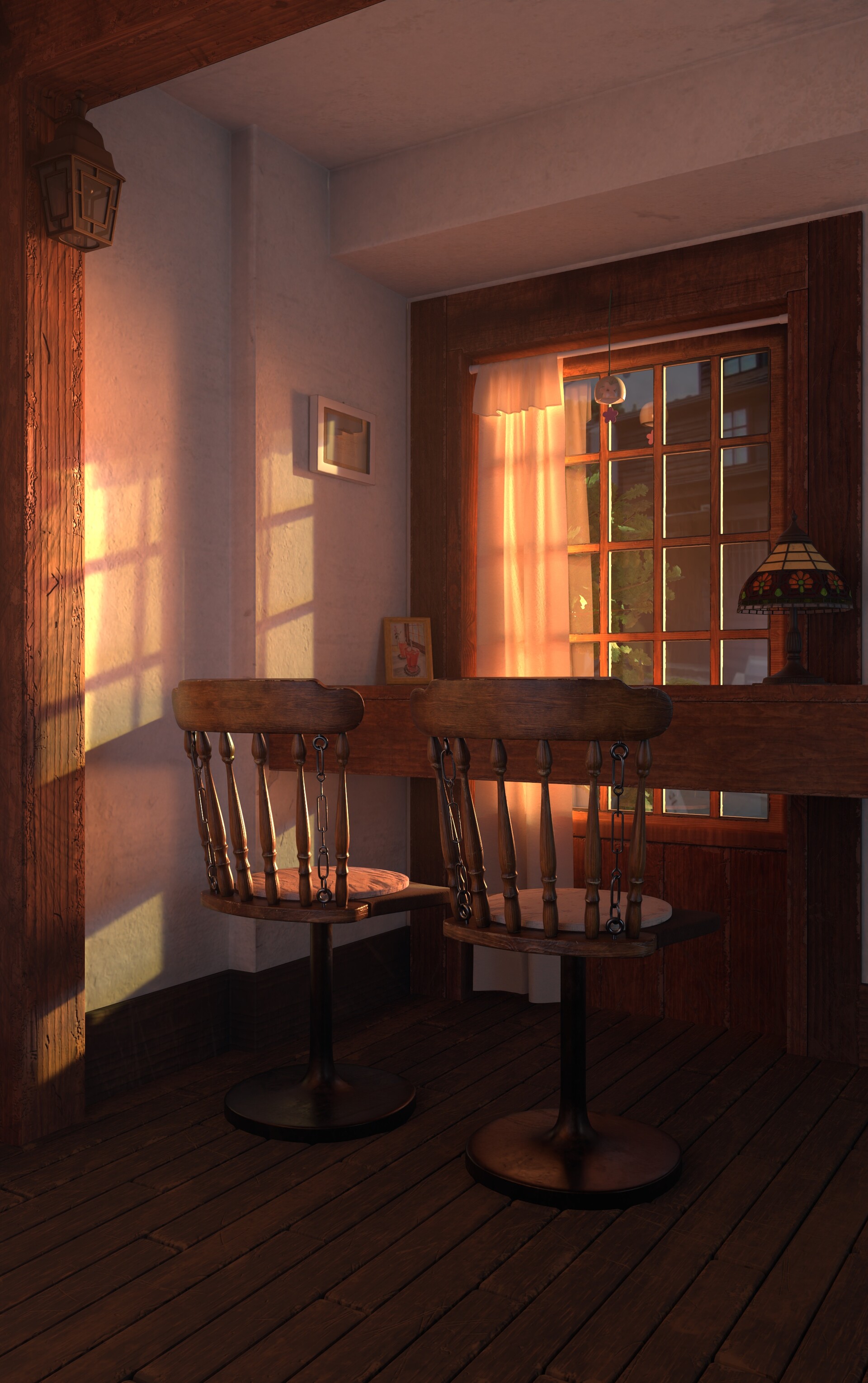 ArtStation - lighting_wood interior