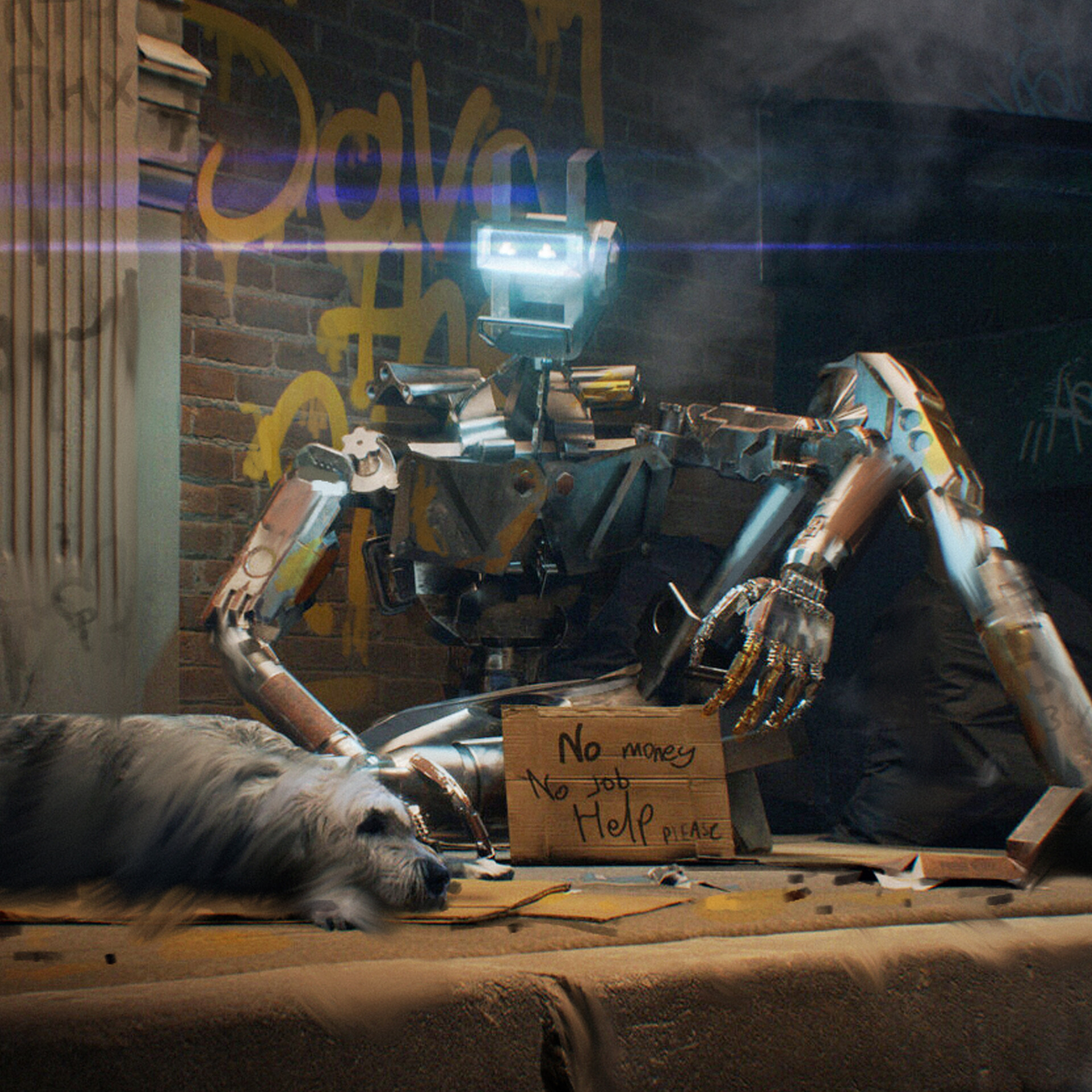 ArtStation - Homeless robot concept