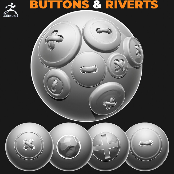 ArtStation - Buttons and Riverts VDM Brushes for ZBrush
