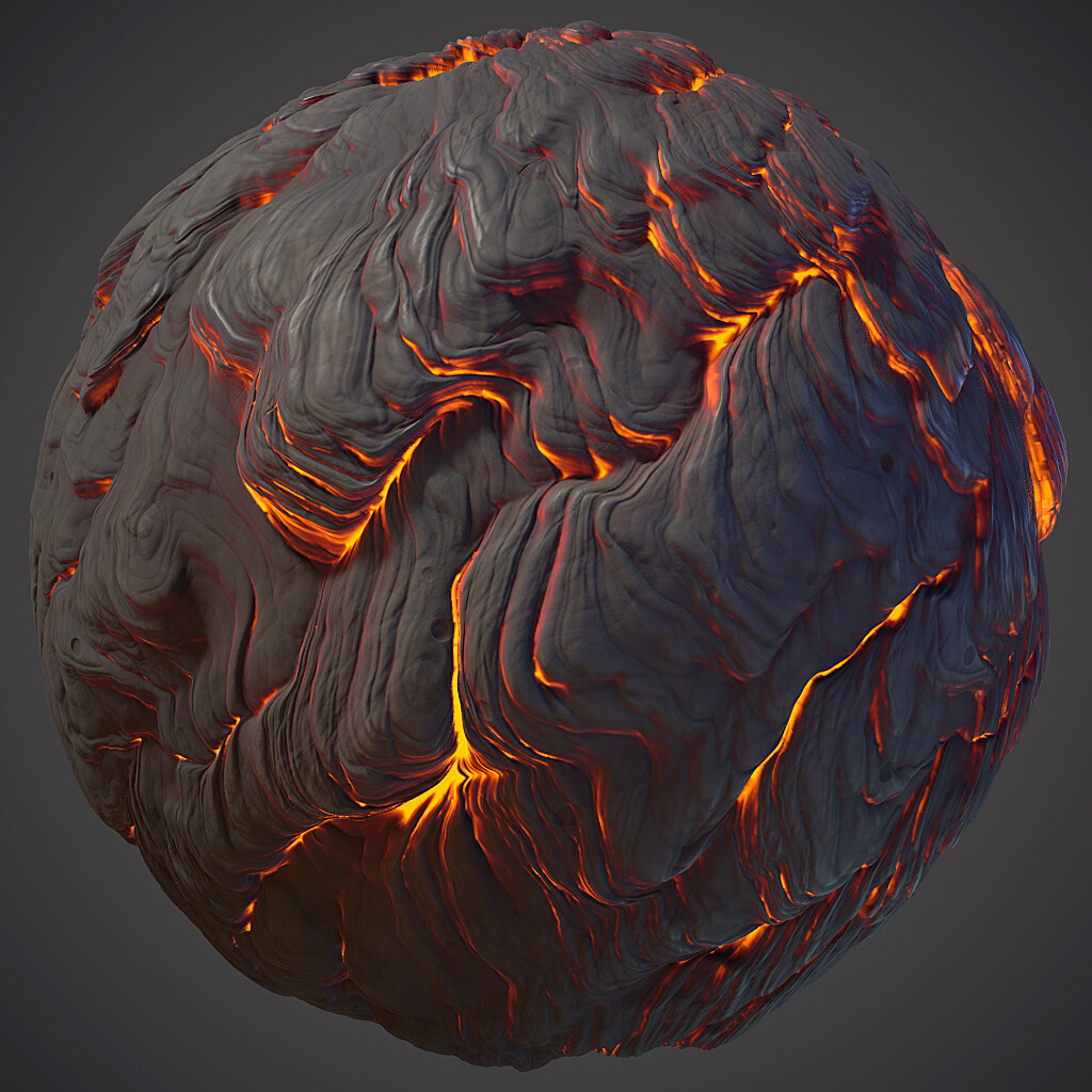 ArtStation - Stylized Lava Rock Tile