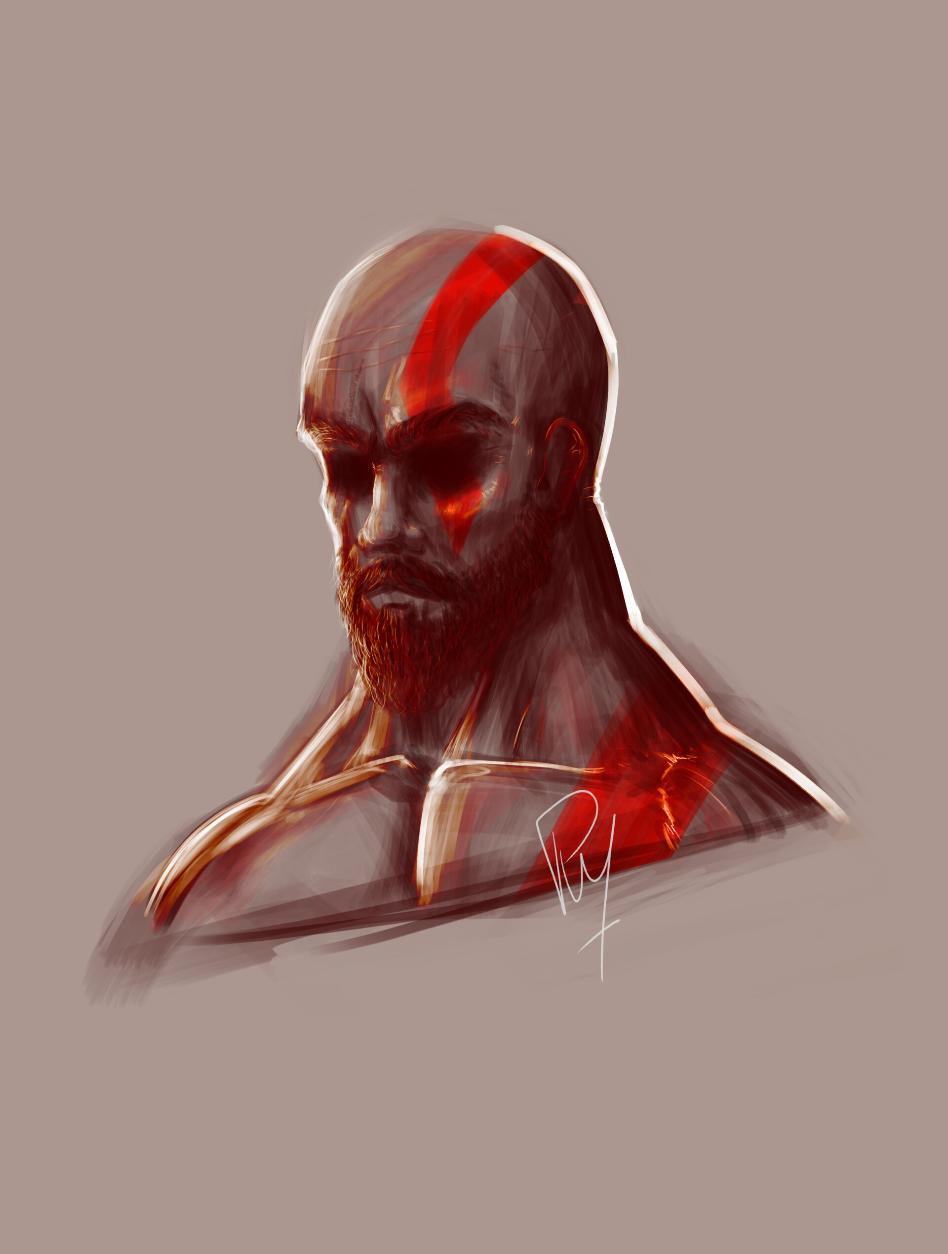 ArtStation - Kratos Illustration Stylized