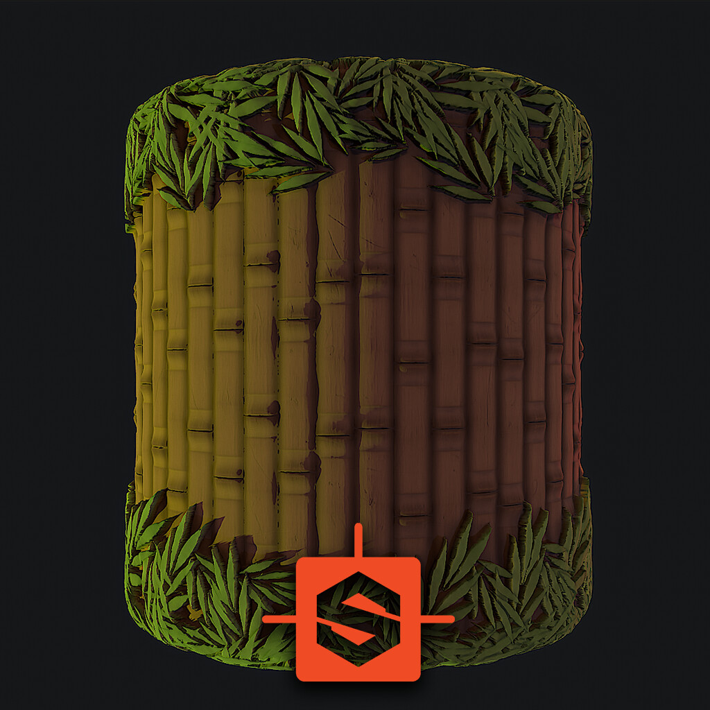 ArtStation - Stylized Bamboo Sticks (withLeaf)