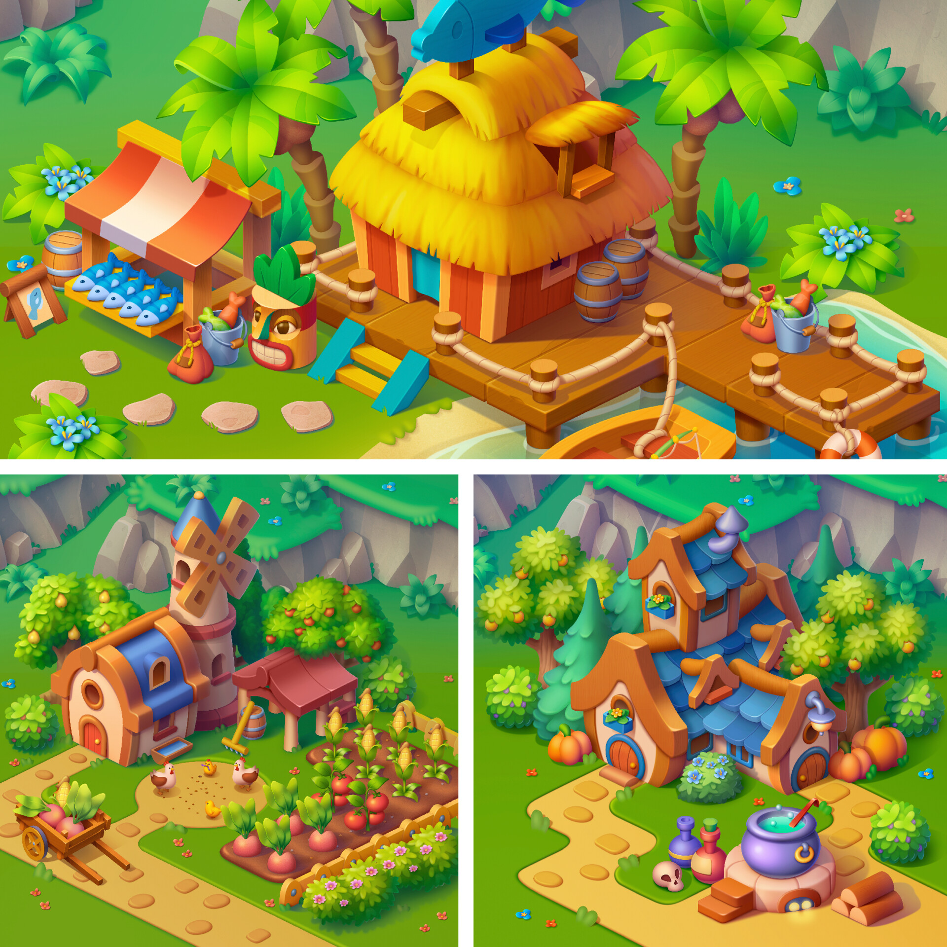 ArtStation - 2D houses in isometric