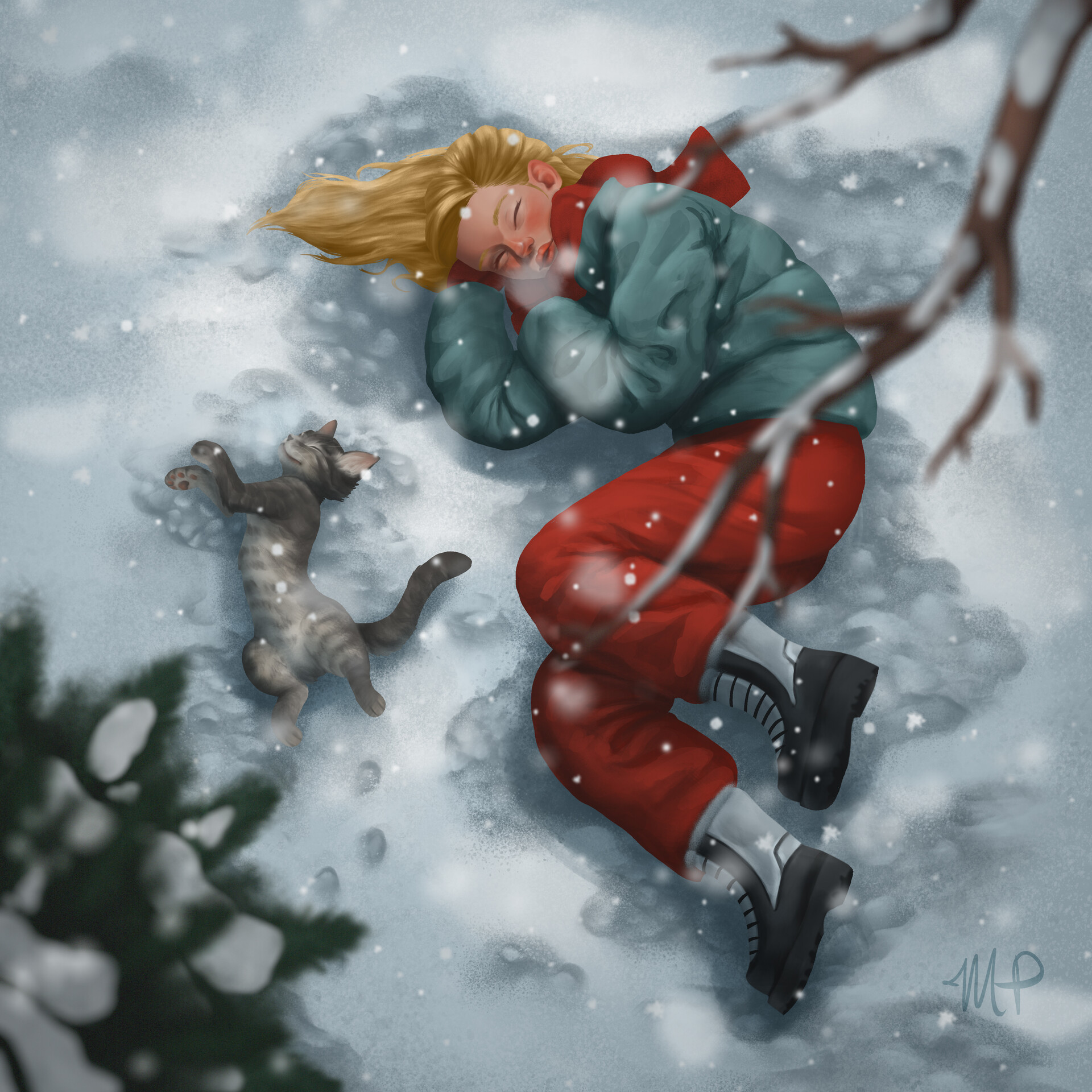 ArtStation - Nap in the Snow