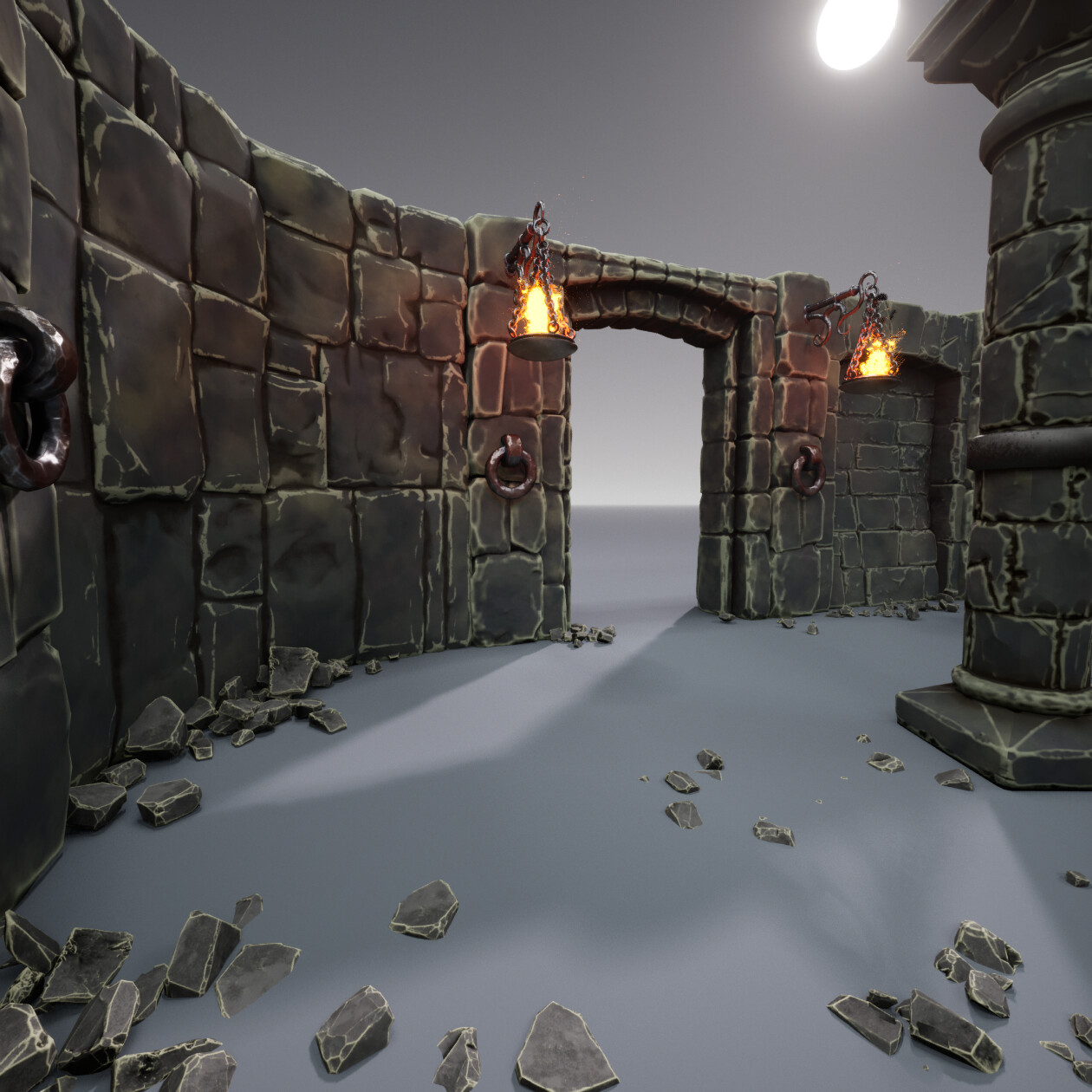 ArtStation - Rock castle stylized modules assets