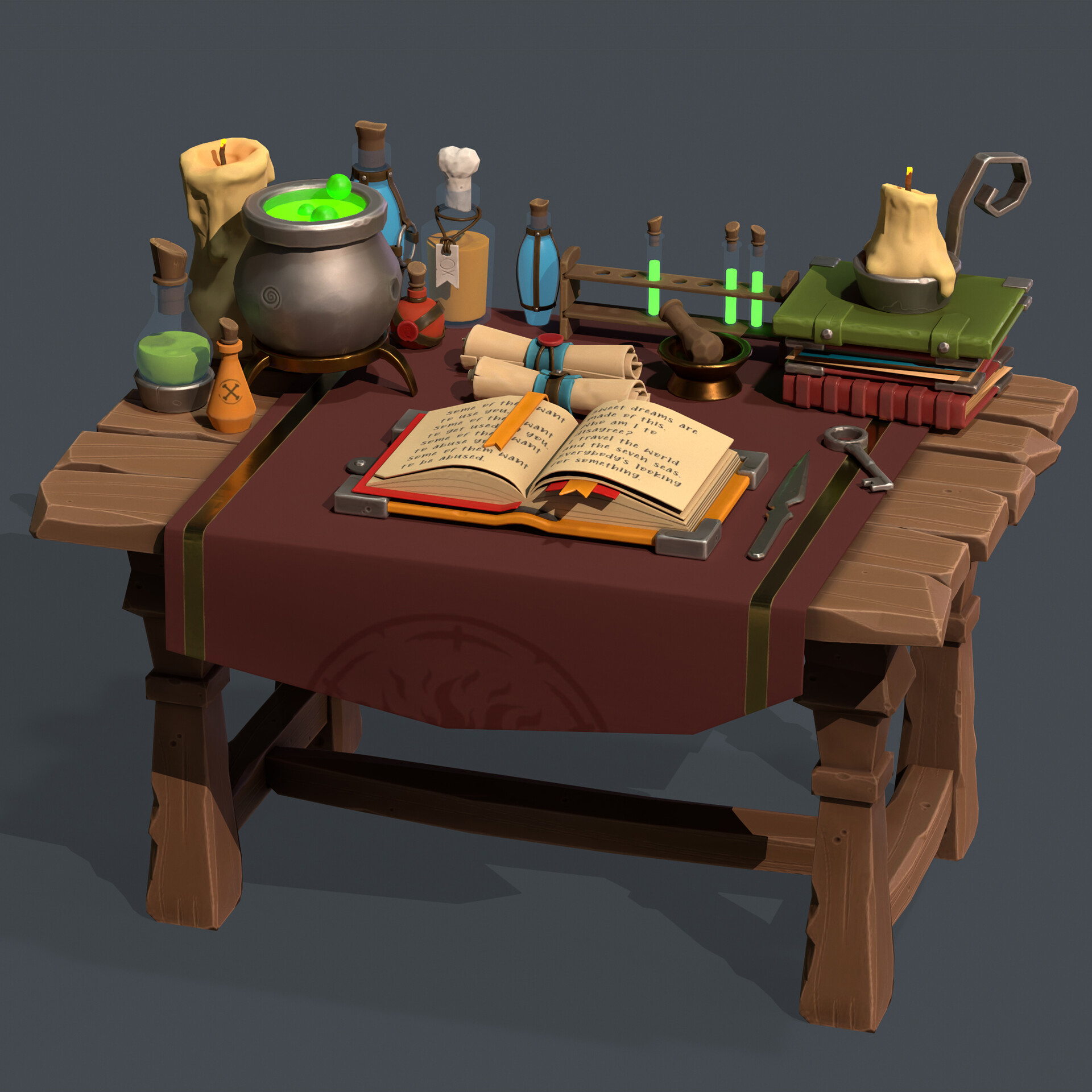 ArtStation - Stylized Alchemy Table