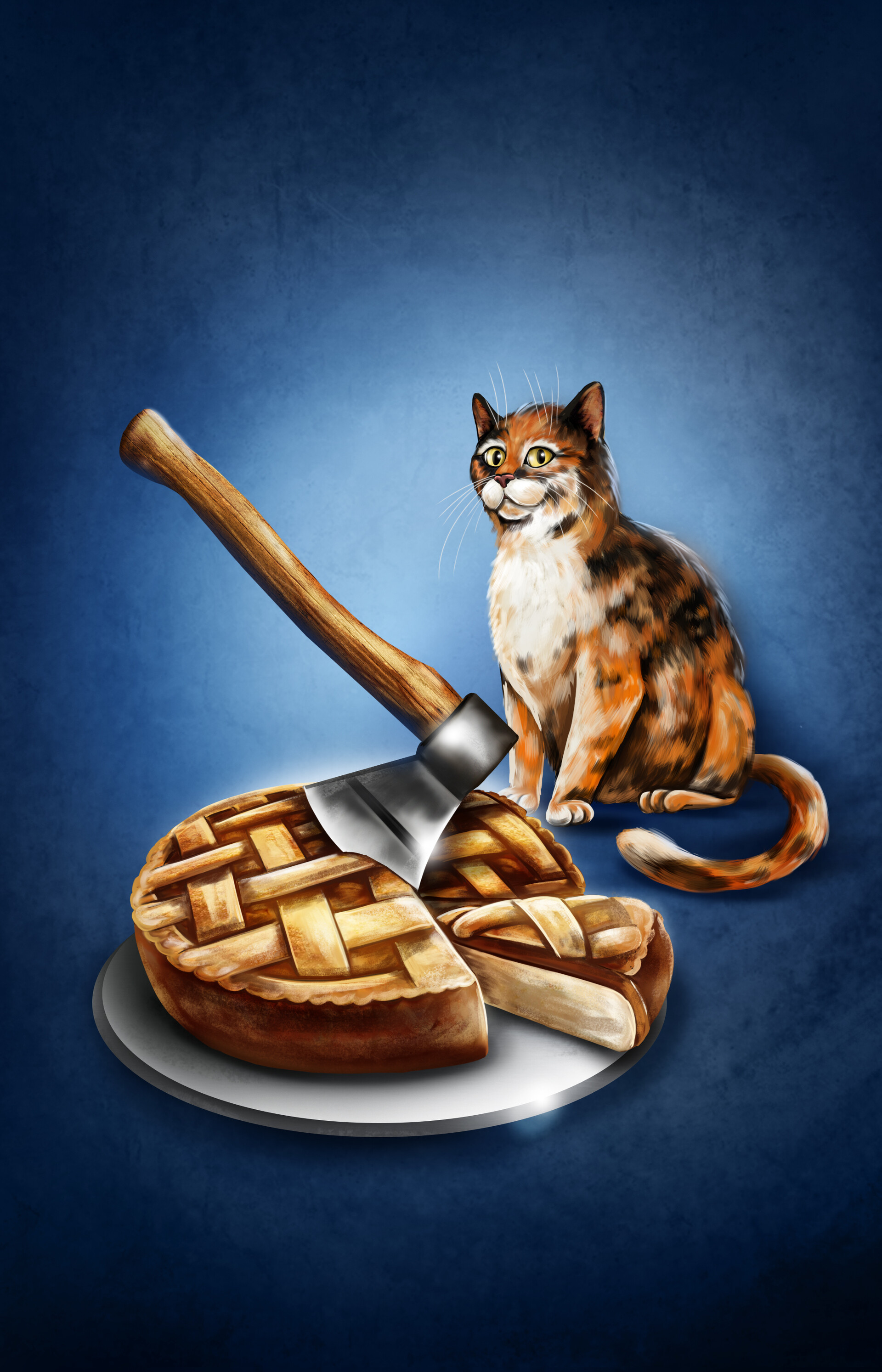 ArtStation - Cat & Pie with an ax