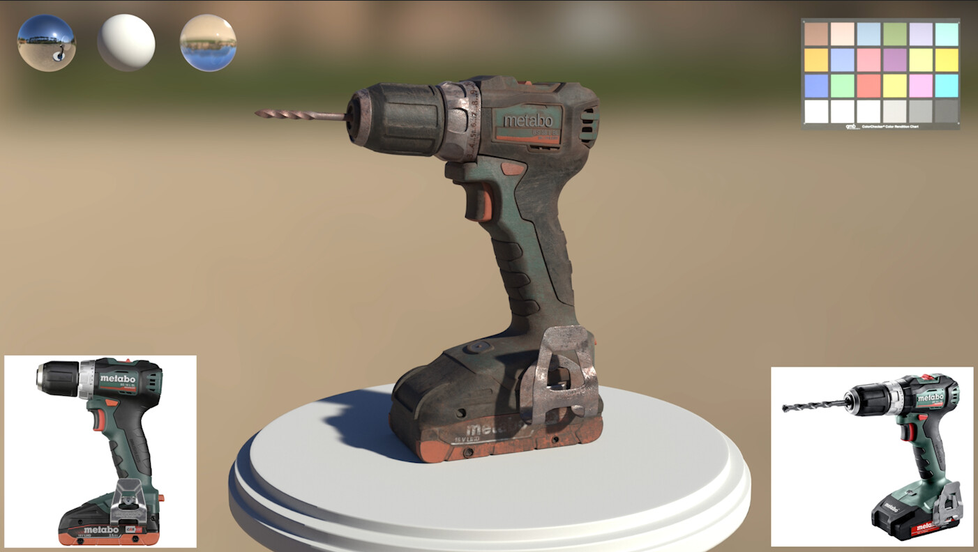 ArtStation - Power Drill Model in Maya and Textured in Substance 3D Painter