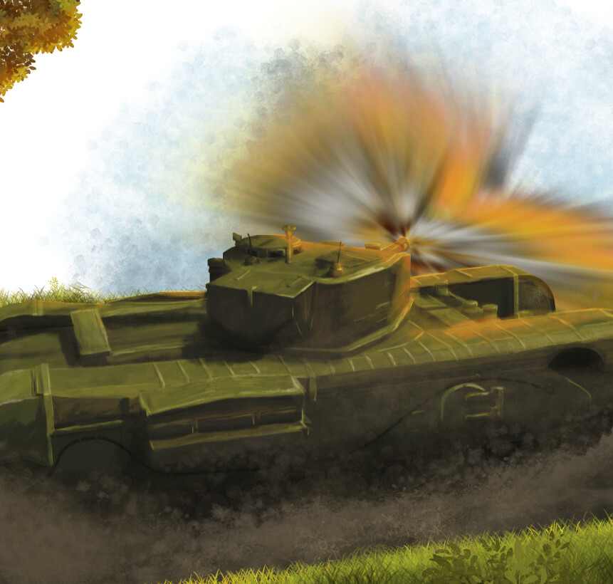 ArtStation - Churchill tank opens fire