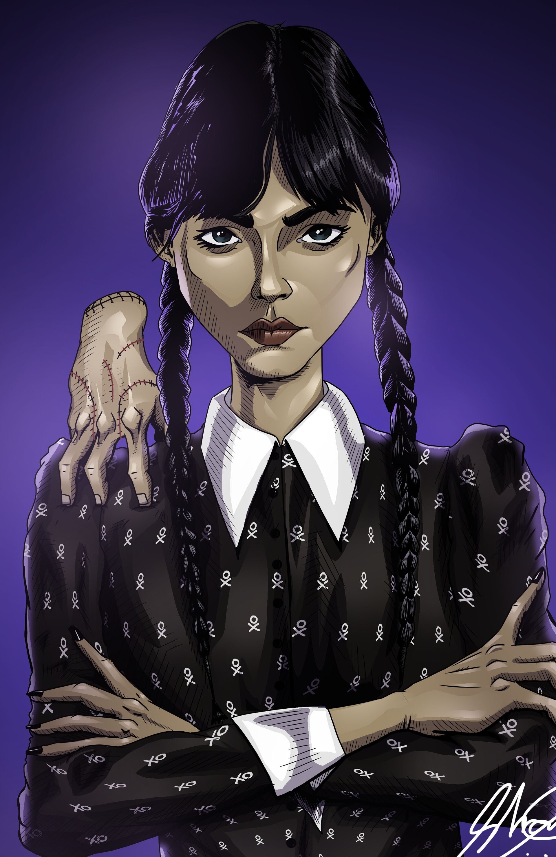 ArtStation - Wednesday Addams with Thing 🖐️⚫