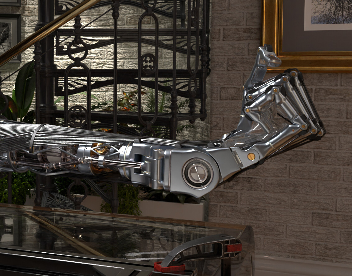 ArtStation - Updated animation of my Robot Arm in the office scene