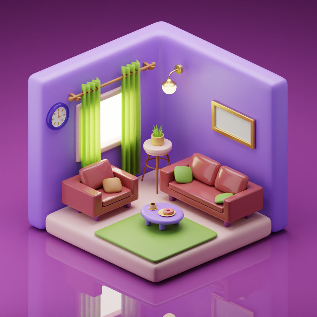 ArtStation - ISOMETRIC ROOM 3D BLENDER