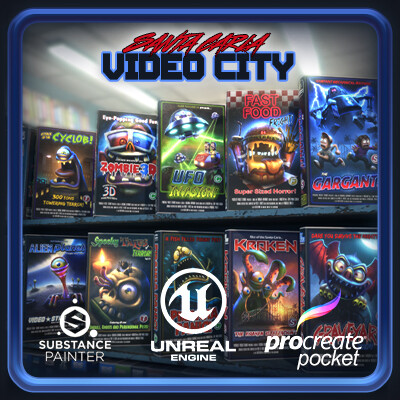 ArtStation - Santa Carla Video City - Procreate Pocket Artwork