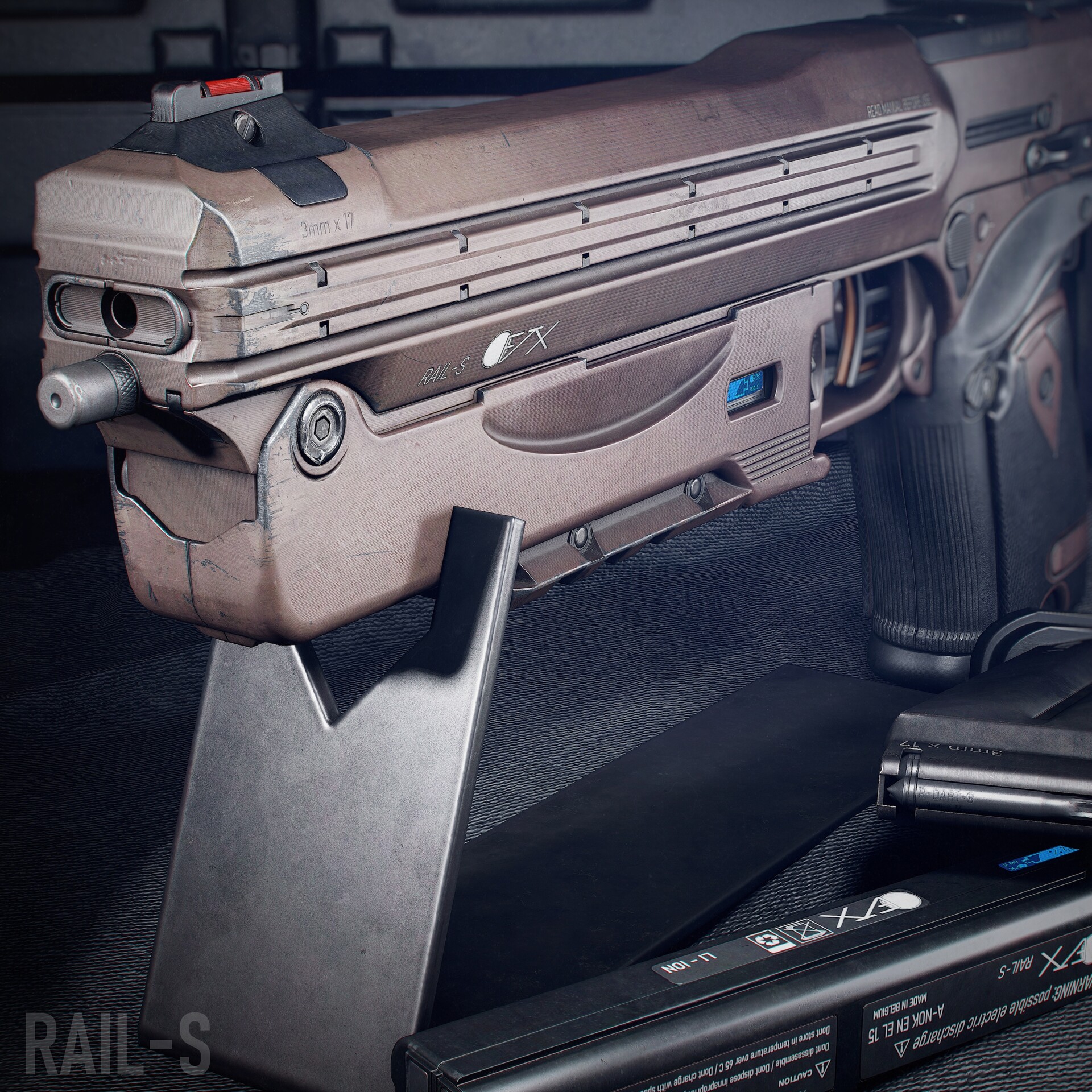 ArtStation - Rail-S (railgun pistol)