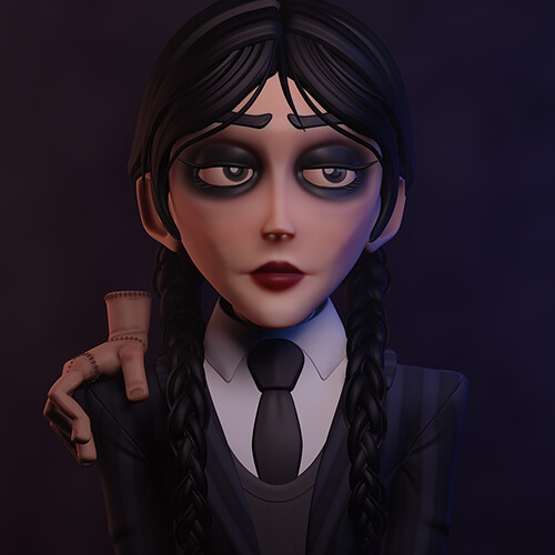 ArtStation - Wednesday 3D Stylized Fan Art