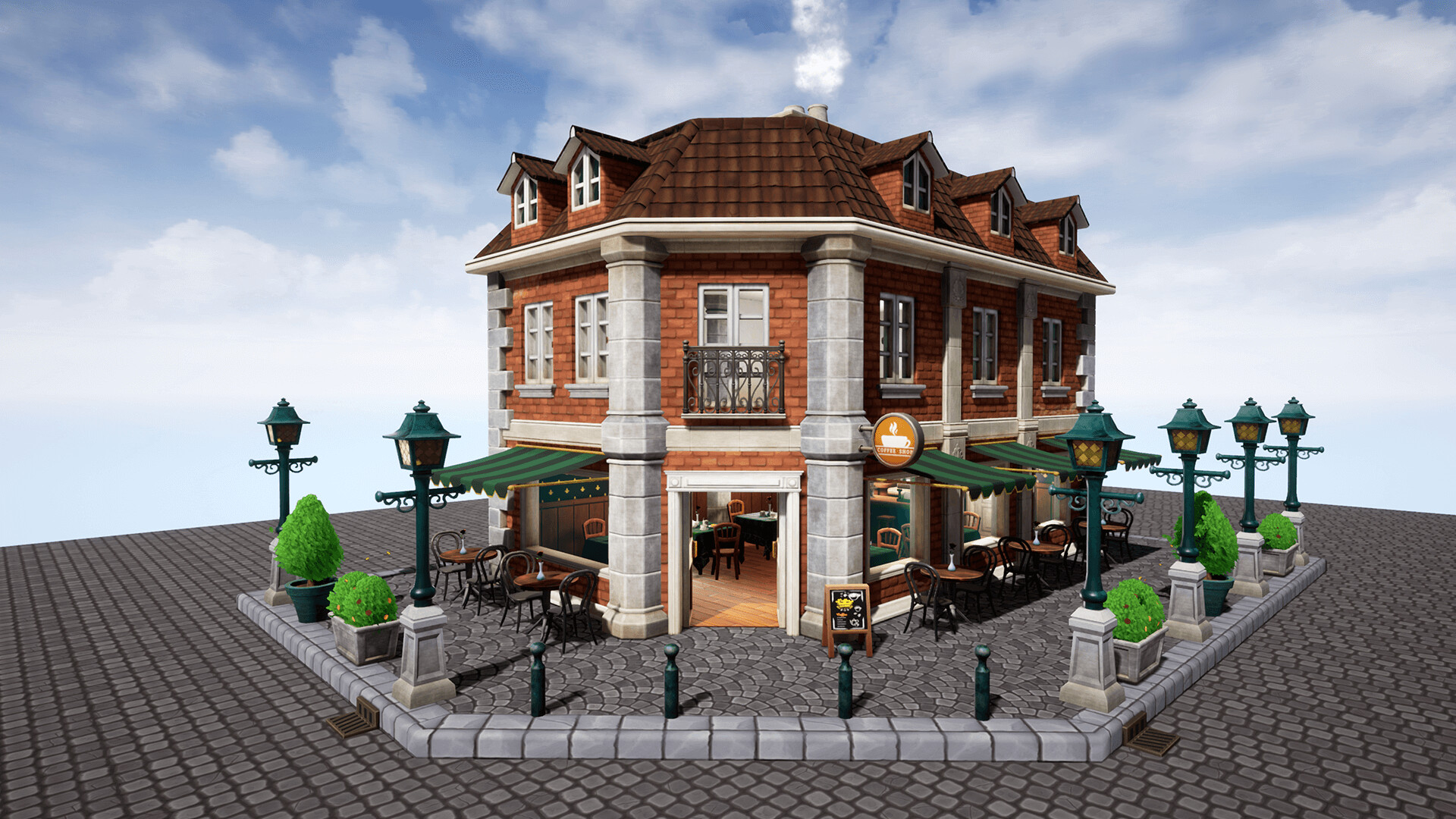 ArtStation - Stylized Modular Coffee Shop - 3D Environment