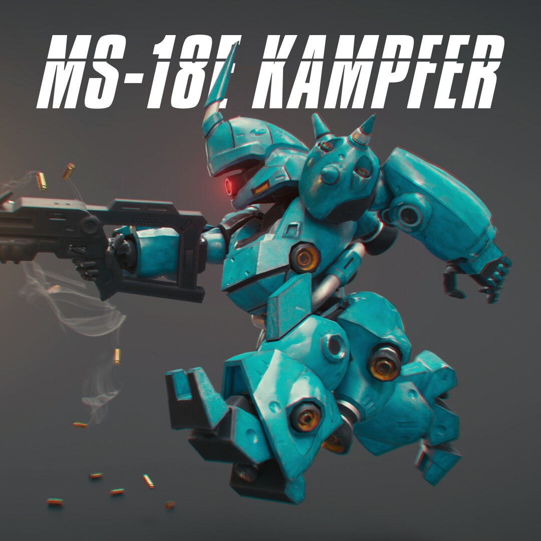 ArtStation - Stylized Gundam 3D Model | MS-18E Kampfer