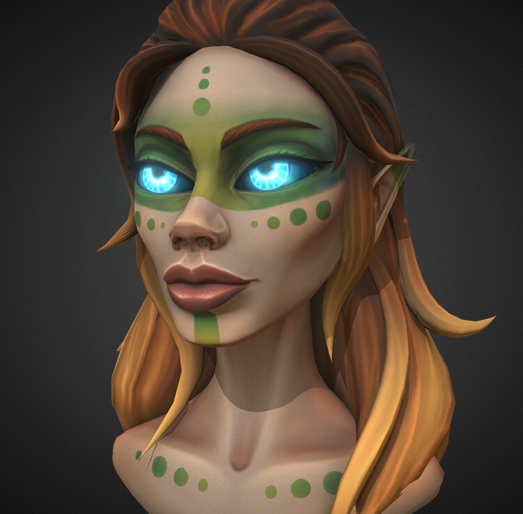 ArtStation - Stylized elf female bust