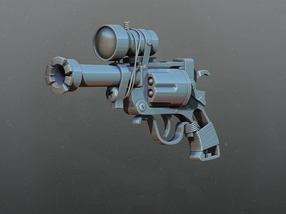 ArtStation - Post-apocalyptic Revolver (W.I.P)