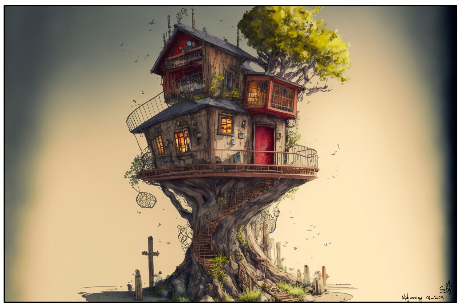 ArtStation - A.I Treehouse - Midjourney 2023