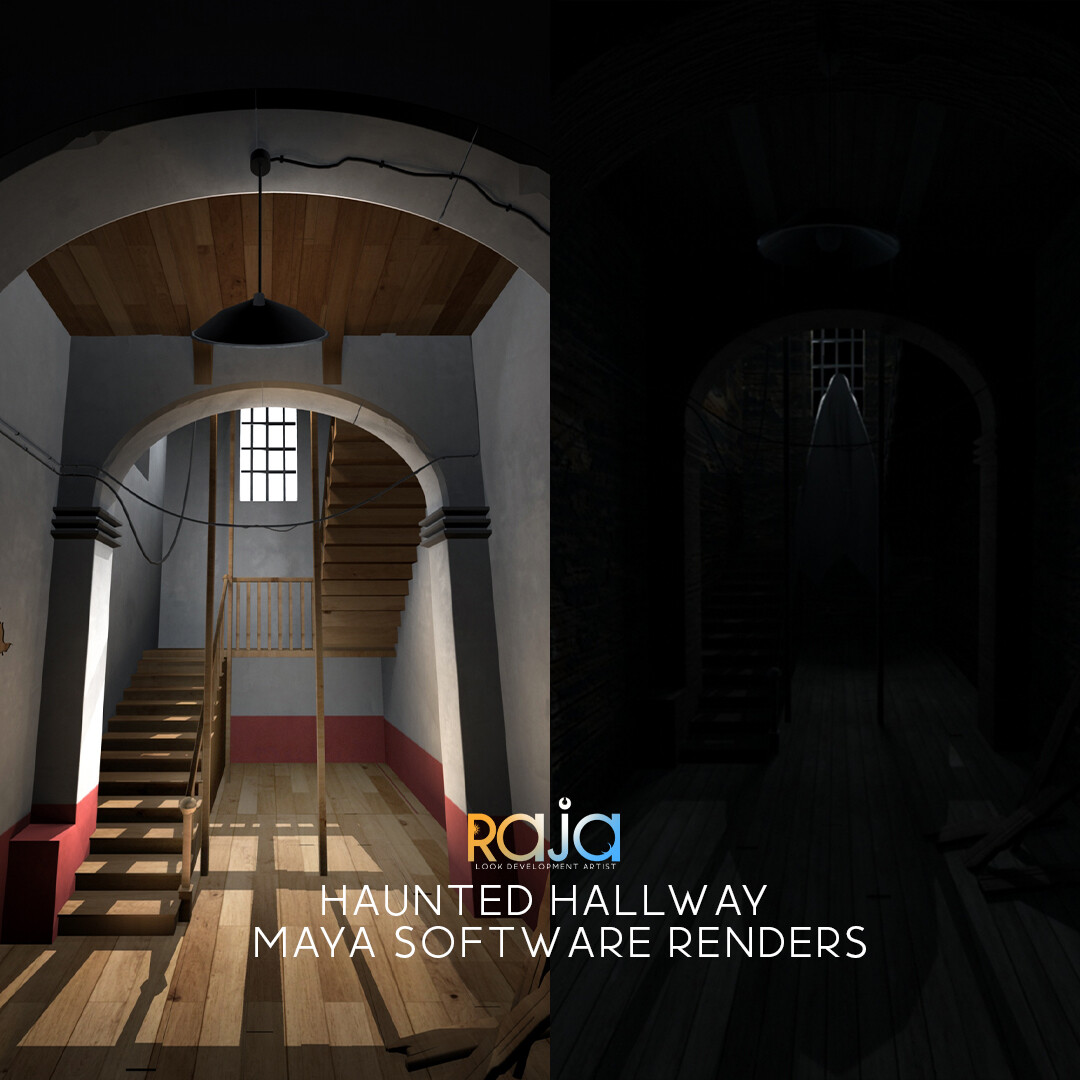 ArtStation - Haunted Hallway Maya Software Renders By Raja.M