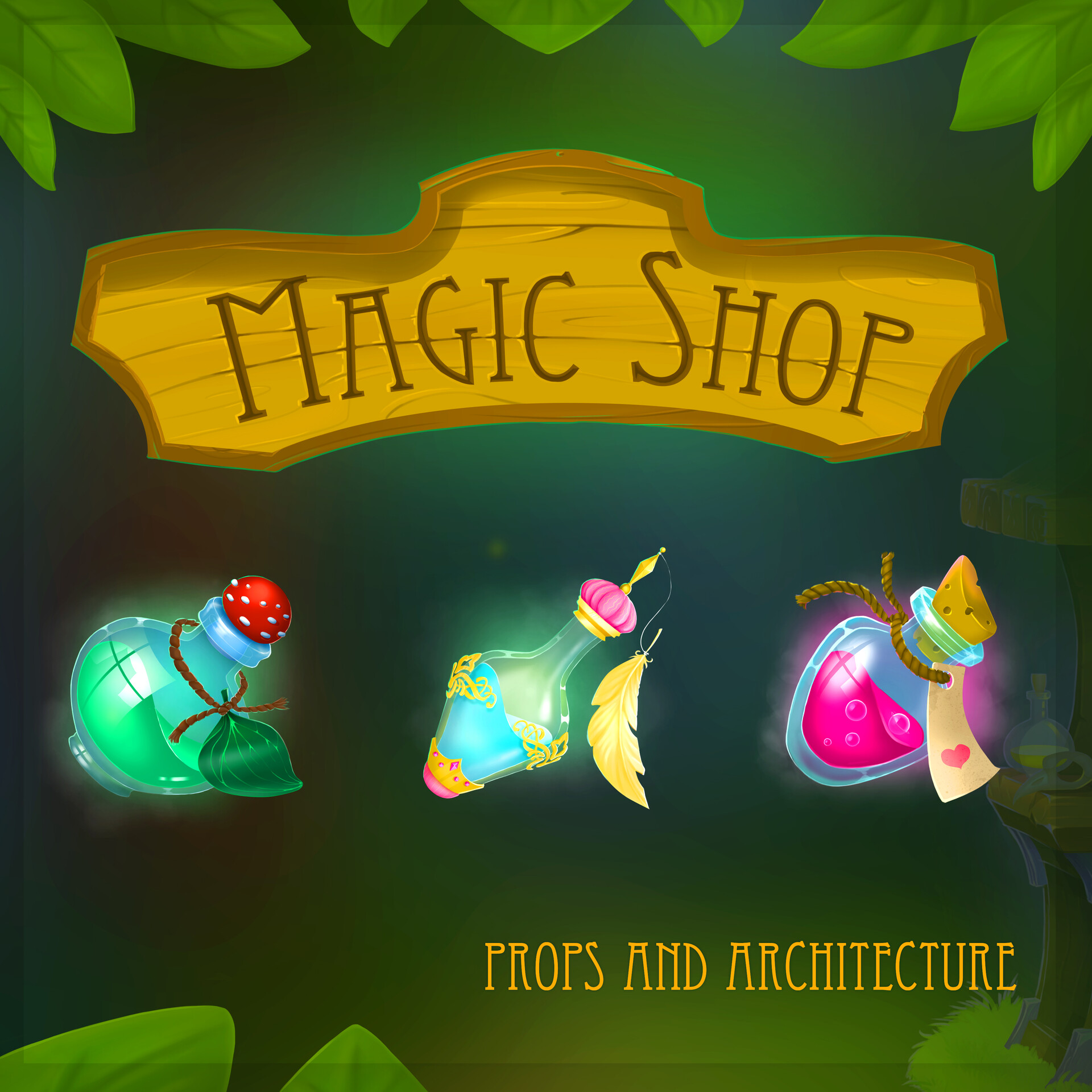ArtStation - The concept of magic shop (props and architecturу
